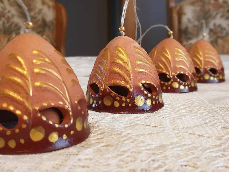 Clay bell Christmas bells Jingle bells Hand painted bell | Etsy