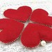 Red Heart Ornament Felt Heart Decoration Christmas Felt Decor ...