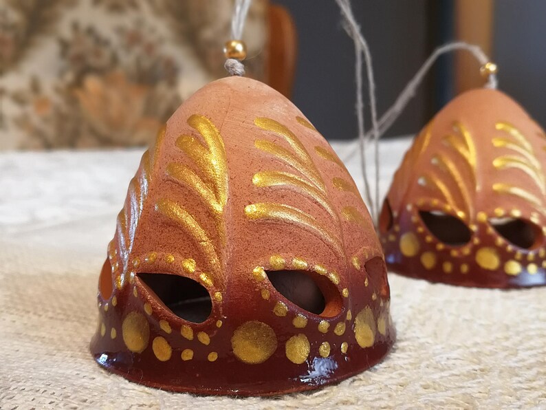 Clay bell Christmas bells Jingle bells Hand painted bell | Etsy