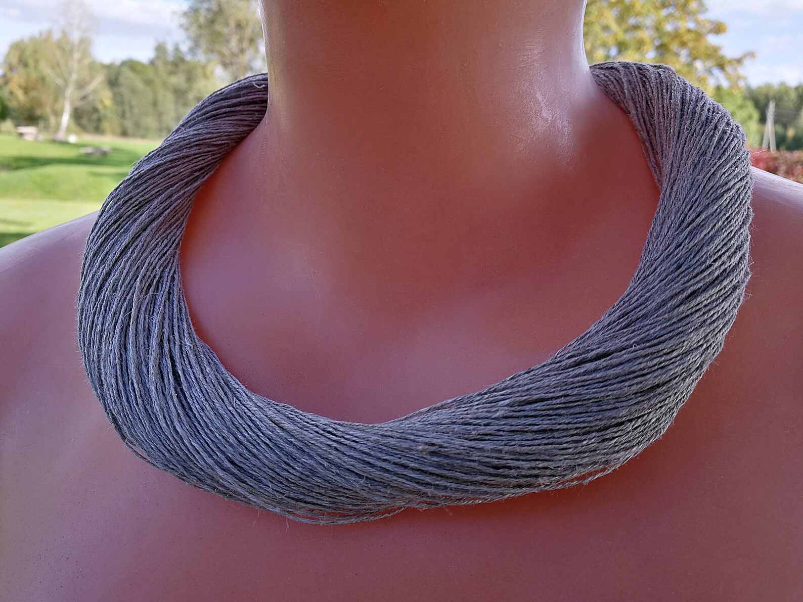 Linen Cord Necklace Linen Fiber Necklace Linen Necklace | Etsy