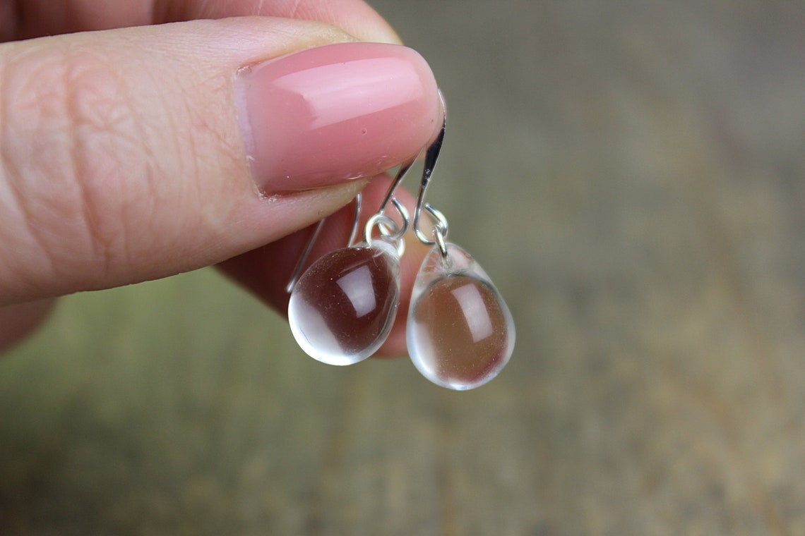 Teardrop Earrings Glass Drop Earrings Beaded Earrings - Etsy