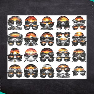 PNG Bundle Sunglasses Clipart, Double Exposure Sunset ROAD Horizon ...
