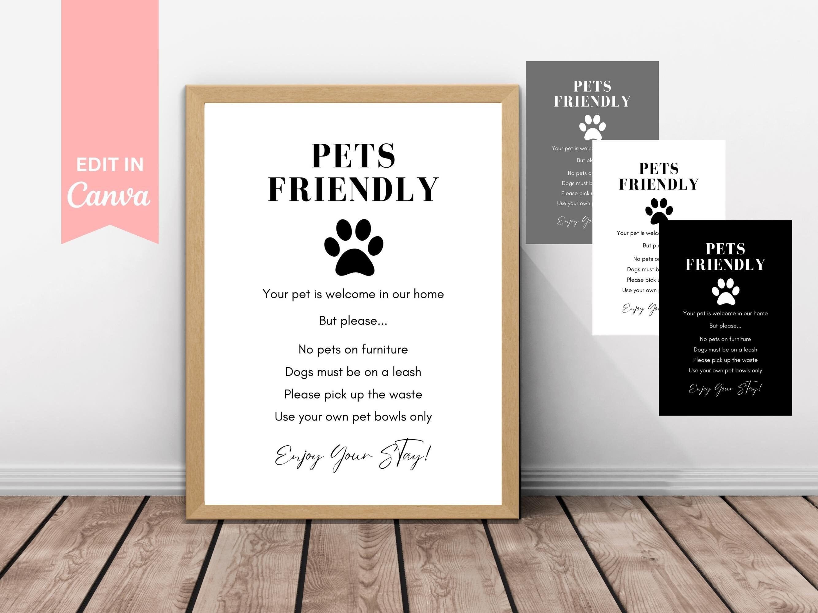 Printable No Pets Sign