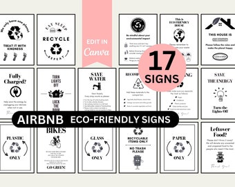 Airbnb Signs Eco Friendly Set of 3 Airbnb Signage Airbnb - Etsy