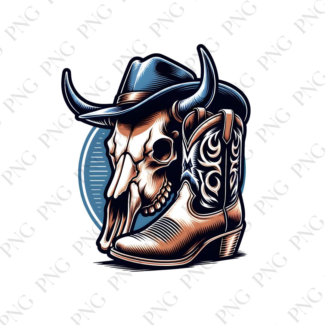PNG File, Western Png Design, Boho Bull Skull Png, Rodeo Bulls Head Png ...