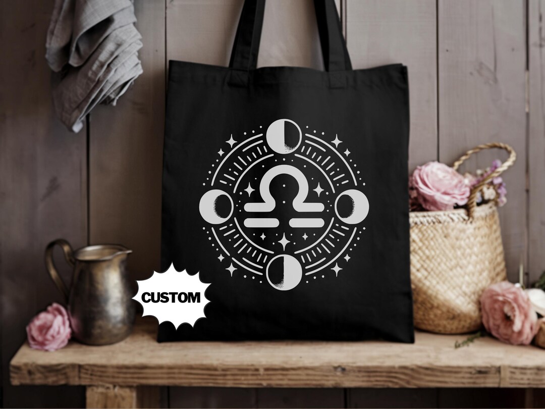 Libra Tote Bag Custom Zodiac Sign Tote Bag Personalized Tote Bag ...