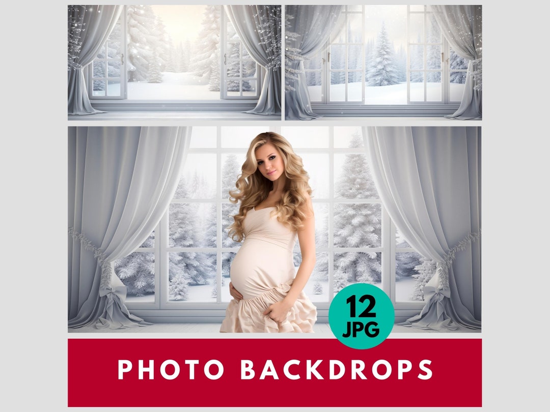 Maternity Photo Backdrop White Christmas Backdrop Cozy Holiday ...