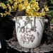 Antique Ironstone Bucket, Slop Bucket, Brown White Floral, Transferware ...