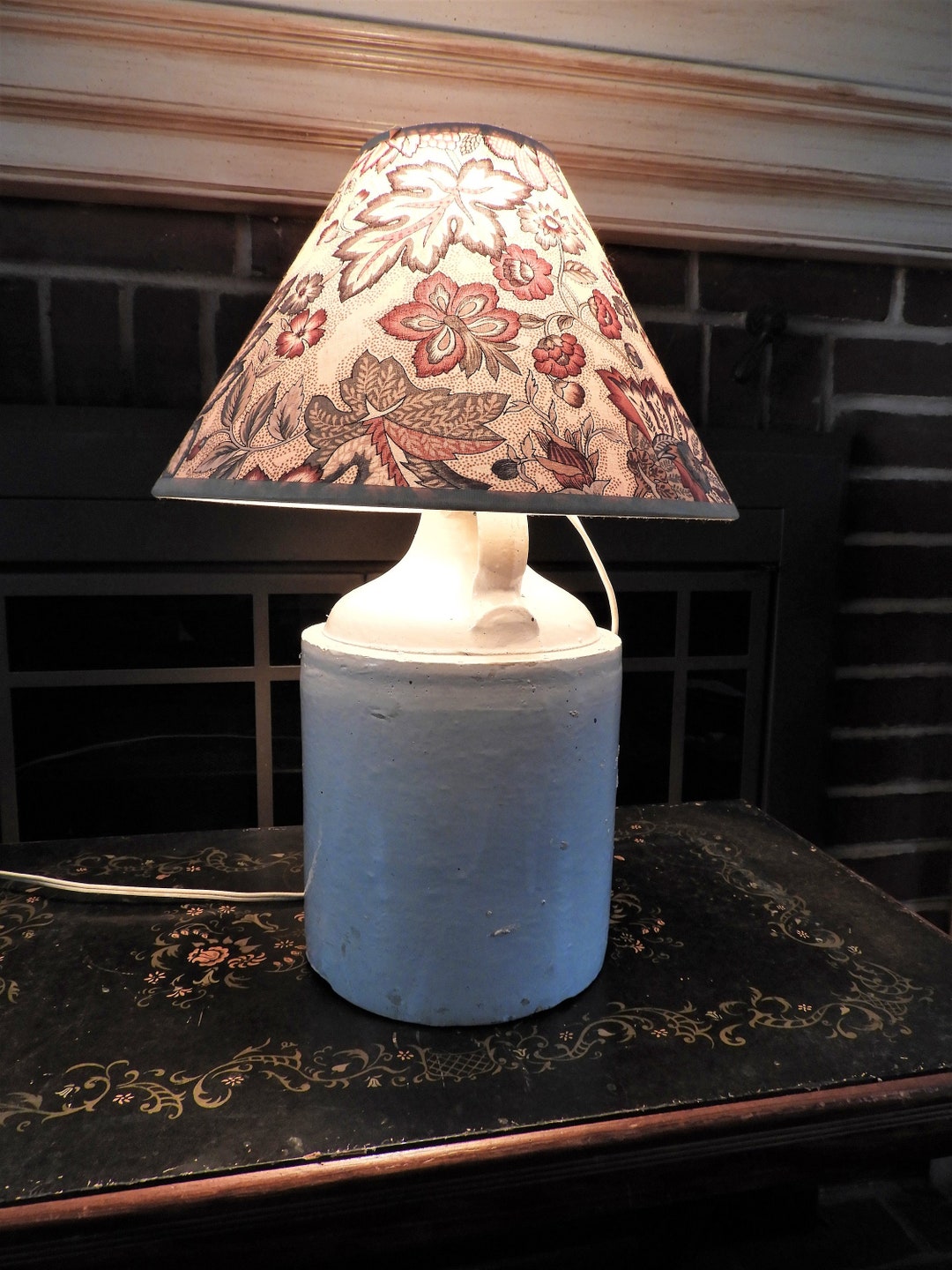 Vtg Rustic Pottery Lamp, Stoneware Whiskey Jug Lamp, Salt Glazed ...