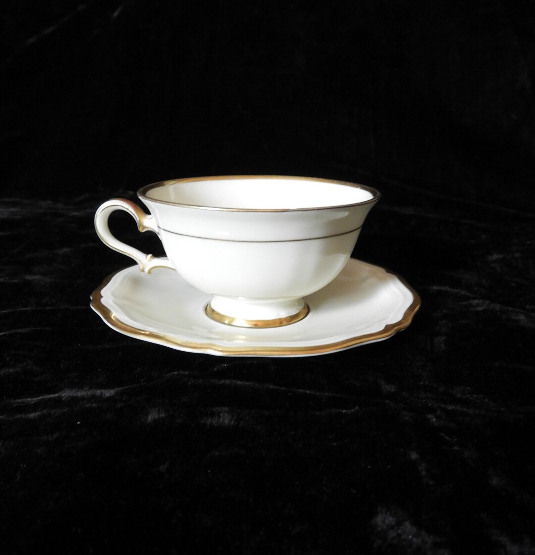 Vtg White Gold Tea Cup Saucer Set|vtg Rosenthal Demi White Gold Tea Cup ...