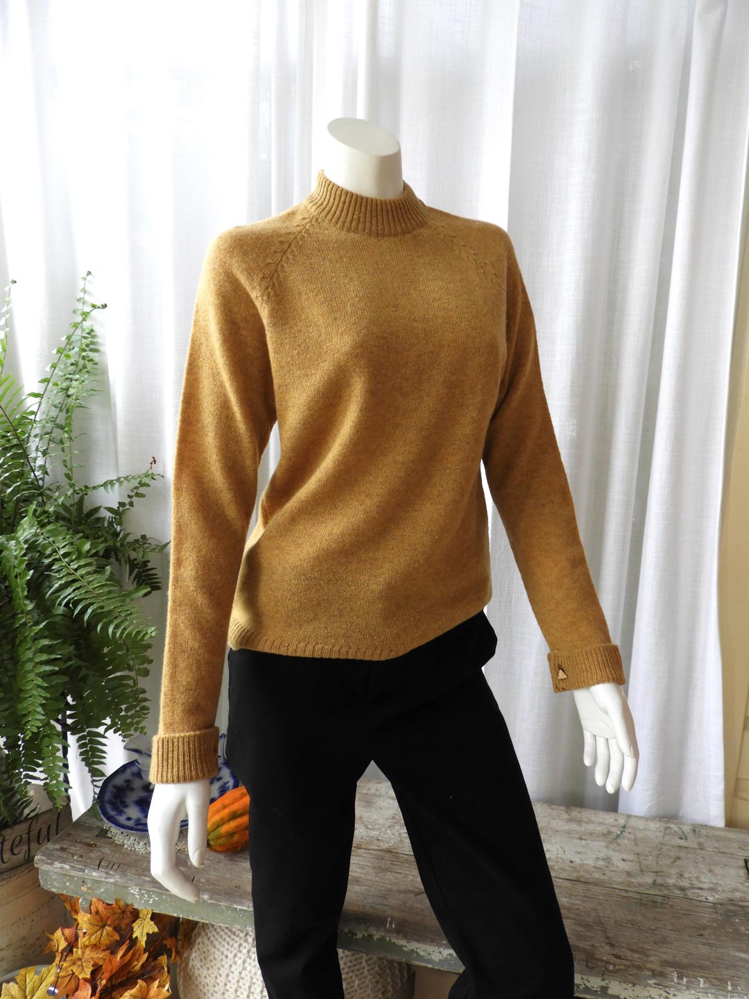 1980's Sage Green Lambswool LS Pullover Sweater Heather Valley Sz M 38 ...