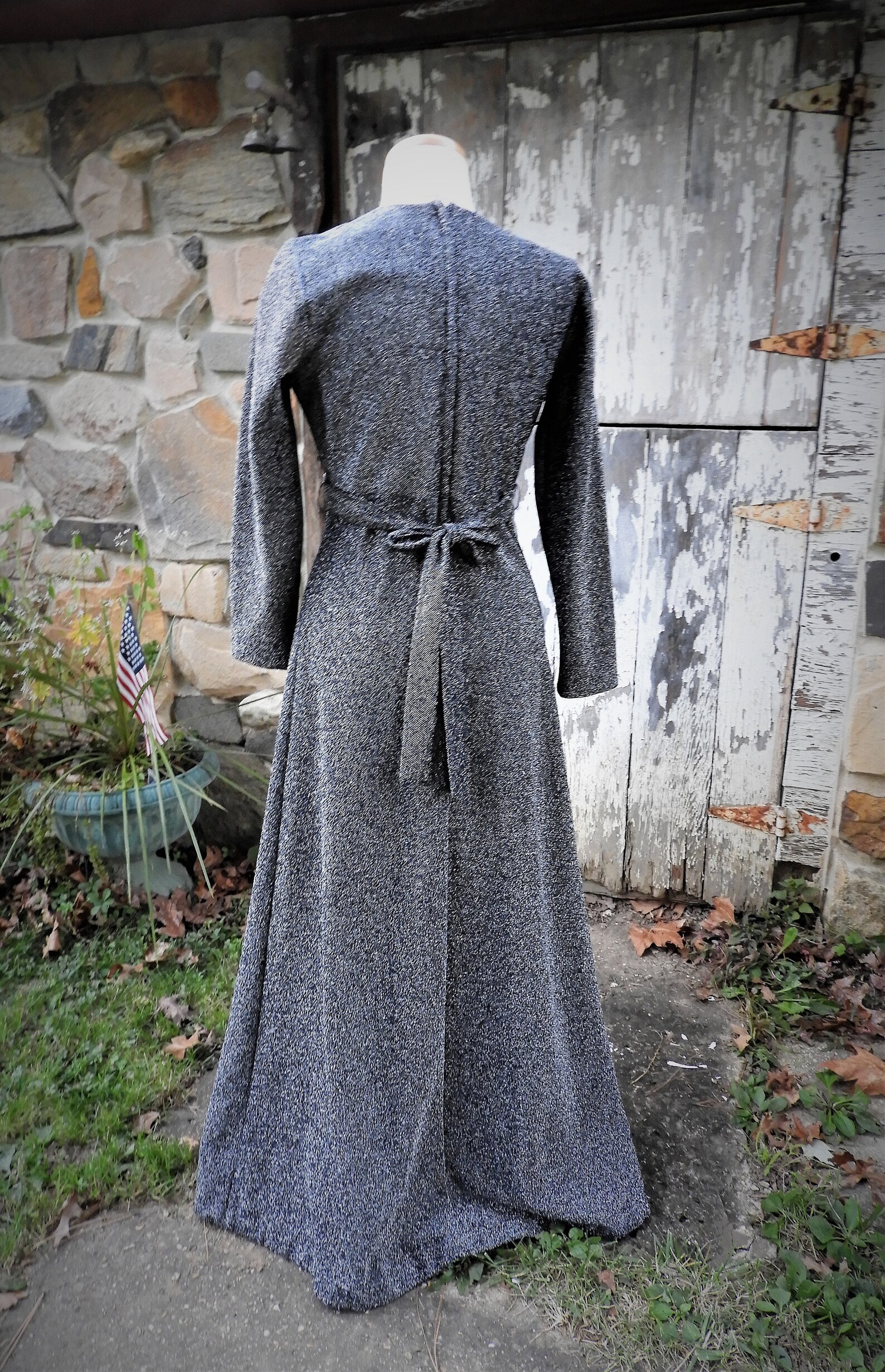 Vtg Black Formal Dress Sears Fashions Silver Thread - Etsy