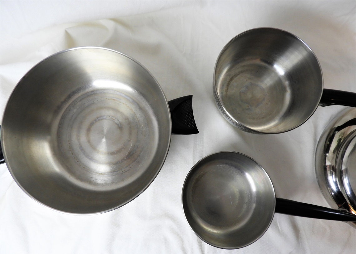 Vtg 1970's Stainless Cookware Set Vtg 5 Piece Stainless - Etsy