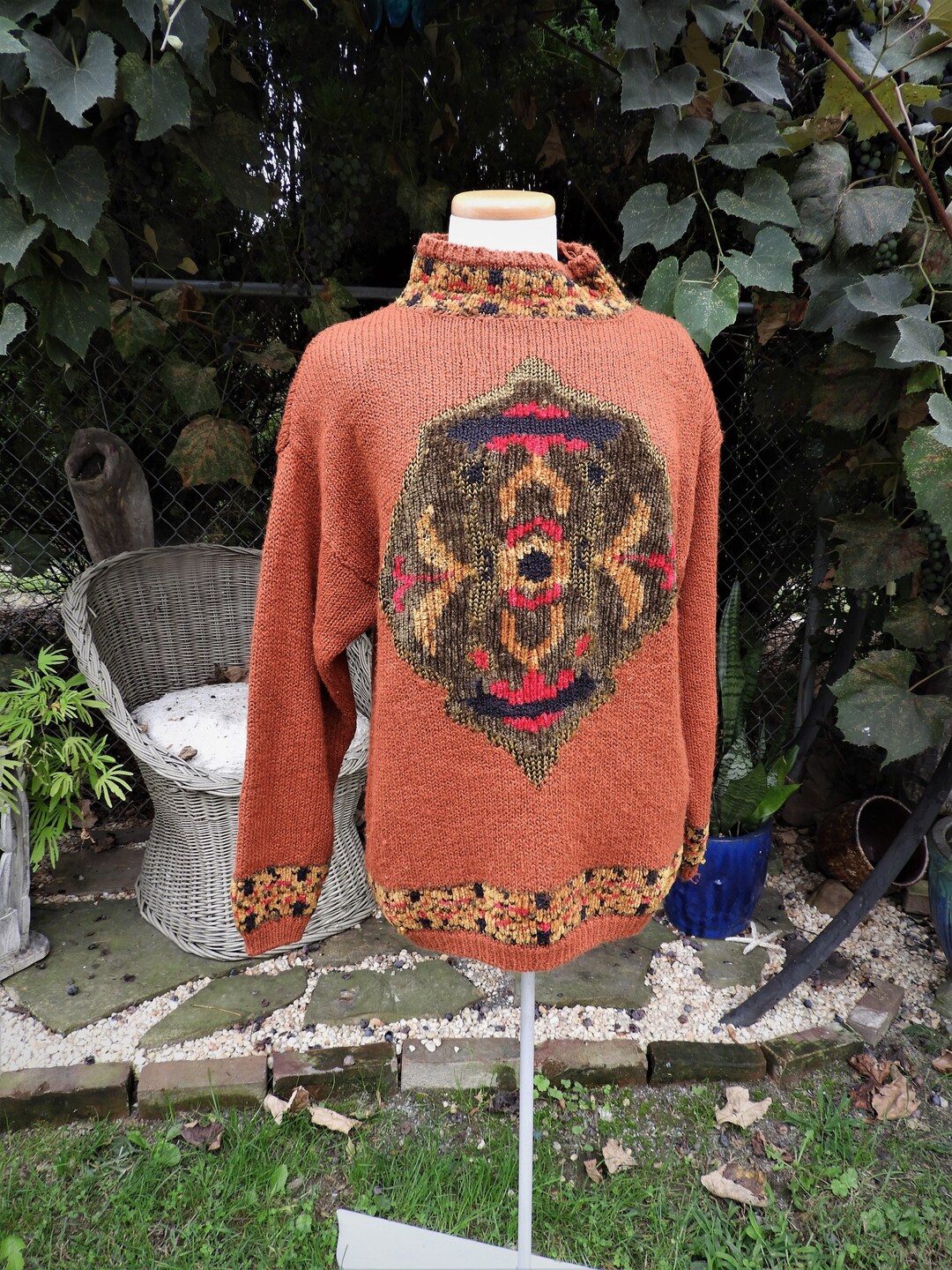 Vtg 1980's Rust Turtleneck Grandma Sweater|vtg Chenile Jason Maxwell ...