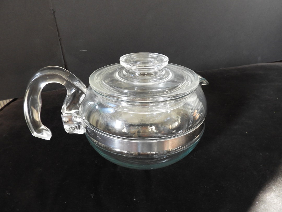 Vtg Retro Clear Glass Teapot|vtg 1960's Pyrex Glass Teapot|vtg MCM ...