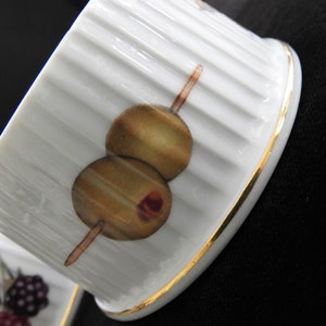 Vtg White Souffle' Cups|royal Worcester Raspberry Olive Custard Cups ...