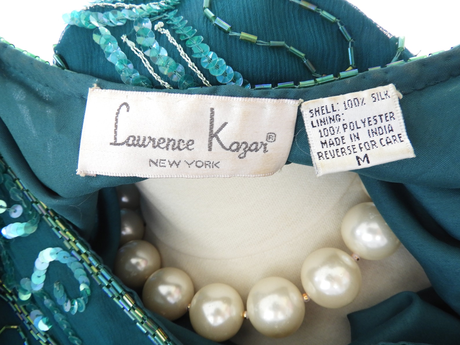 Vintage Laurence Kozar Green Beaded Sequin Top | 1980s Silk SS Sz M - Etsy