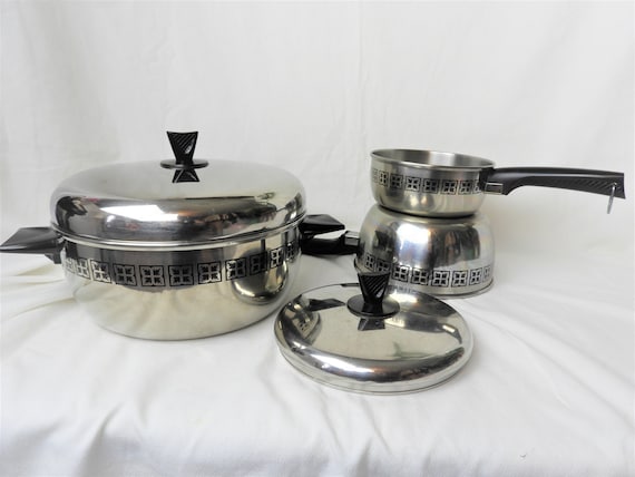 Vtg 1970's Stainless Cookware Set Vtg 5 Piece Stainless | Etsy