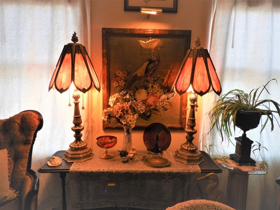 Rare Victorian Tall Pink Italian Lamps Vtg Pink Slag Glass Gold Gilt Parlor Lamps Antique Pull Cord Ornate Glass Lamps H 38 NO DELIVERY Etsy Canada