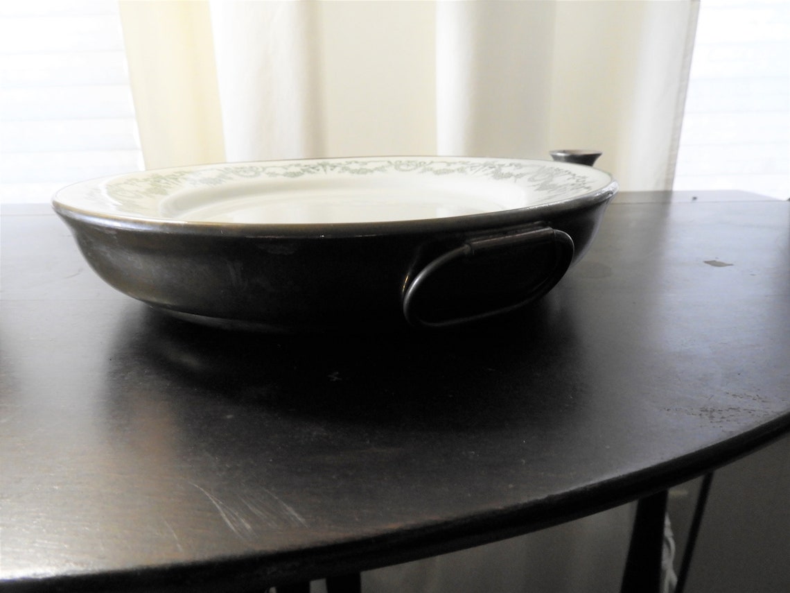 Antique Ironstone Hot Plate Brass Handled Dinner Plate - Etsy