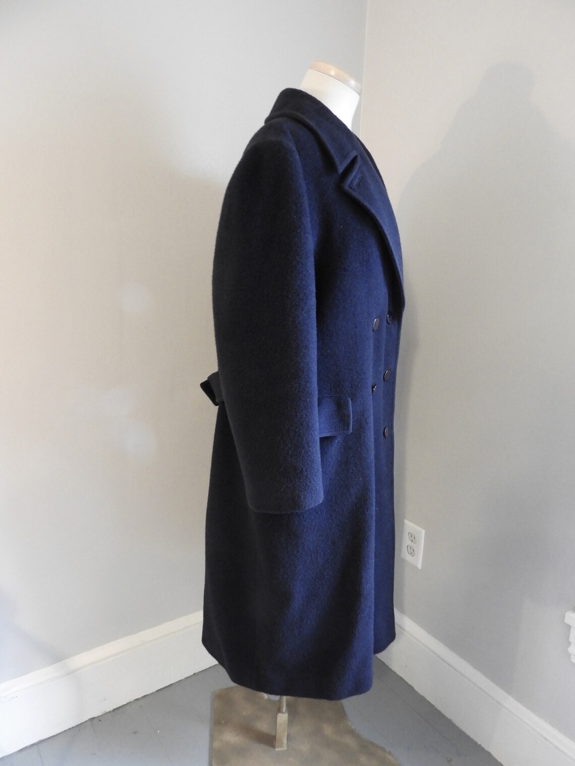 Vtg Trench Coat Dbl Breasted Navy Blue Coat Unisex Pendleton | Etsy