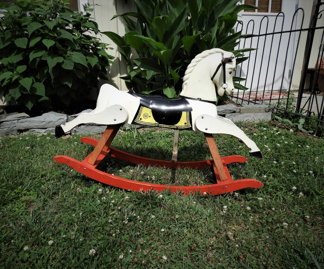 Vtg Retro Toy Rocking Horse USA, 1950's Hopalong Cassidy Rocking Horse ...