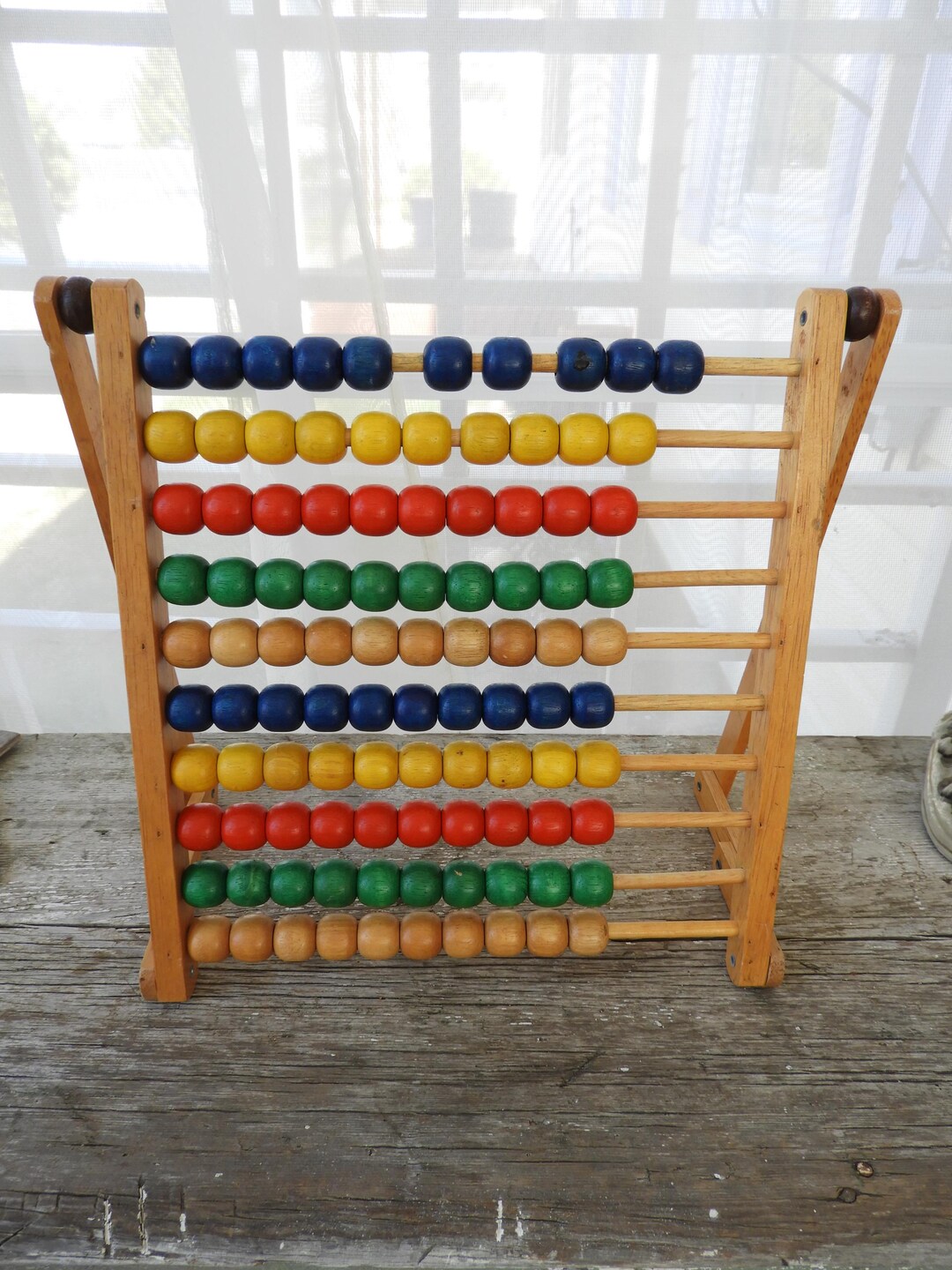 Vtg Large Folding Abacus Math Learning Tool|colorful Abacus Math Tool ...