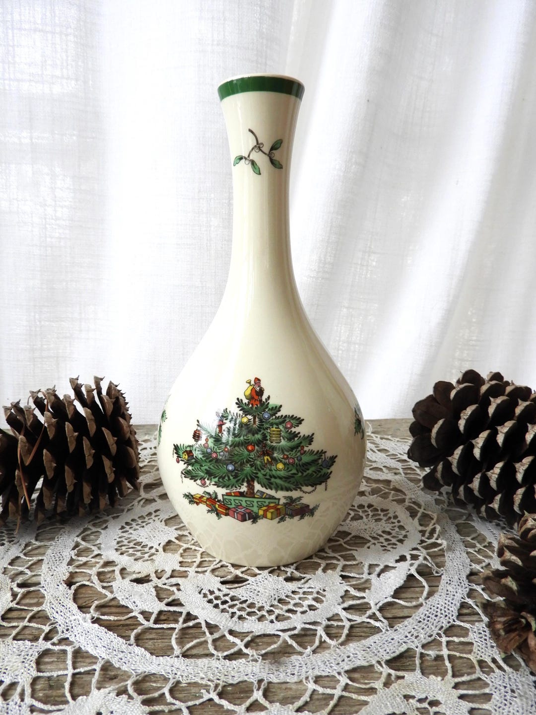 Vtg Spode England Christmas Tree Bud Vase H 7.5" - Etsy