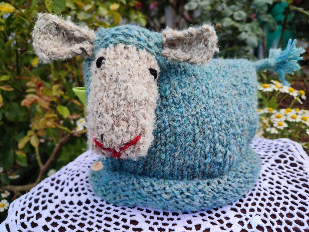 Blue Sheep Hand Knitted Tea Cosy - Etsy