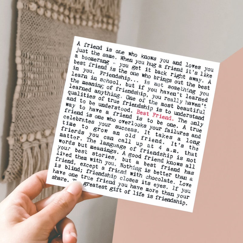 Best Friend Card - Etsy