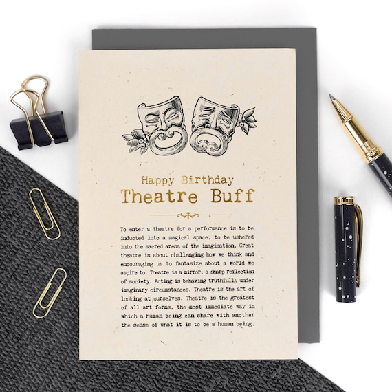 Theatre Buff Birthday Card GC1406 - Etsy UK