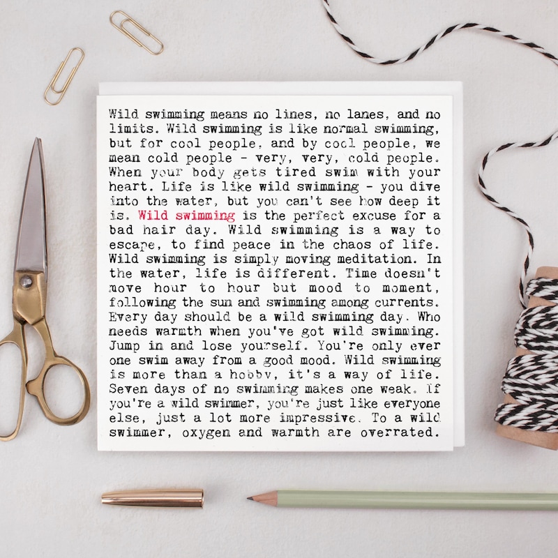 Wild Sea Swim Birthday Cards - Etsy