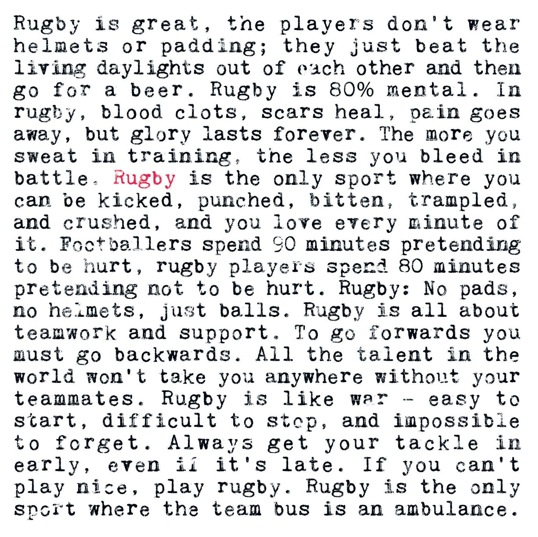 Rugby Card for Rugby Players GC703 - Etsy UK