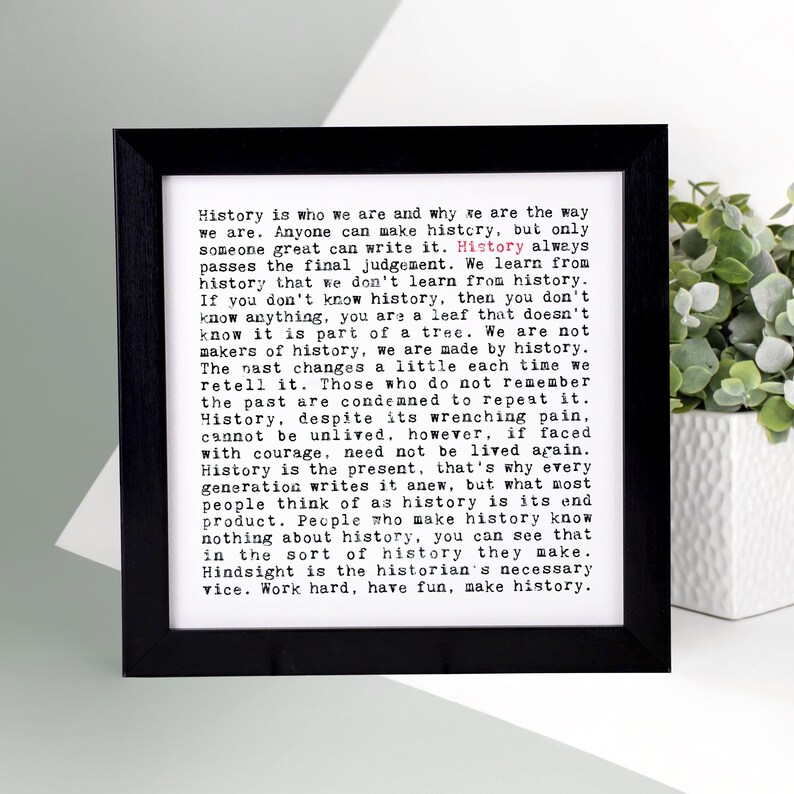 History Teacher Gift, History Quotes Print AP244 - Etsy
