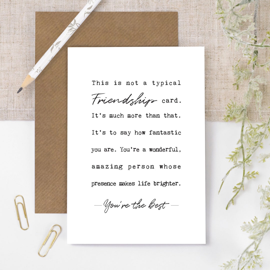 Friendship Card, You're A Wonderful Amazing Person GC867-1 - Etsy
