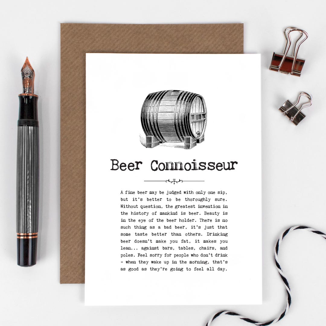 Beer Birthday Card, Beer Quotes Card for Beer Lovers and Craft Beer ...