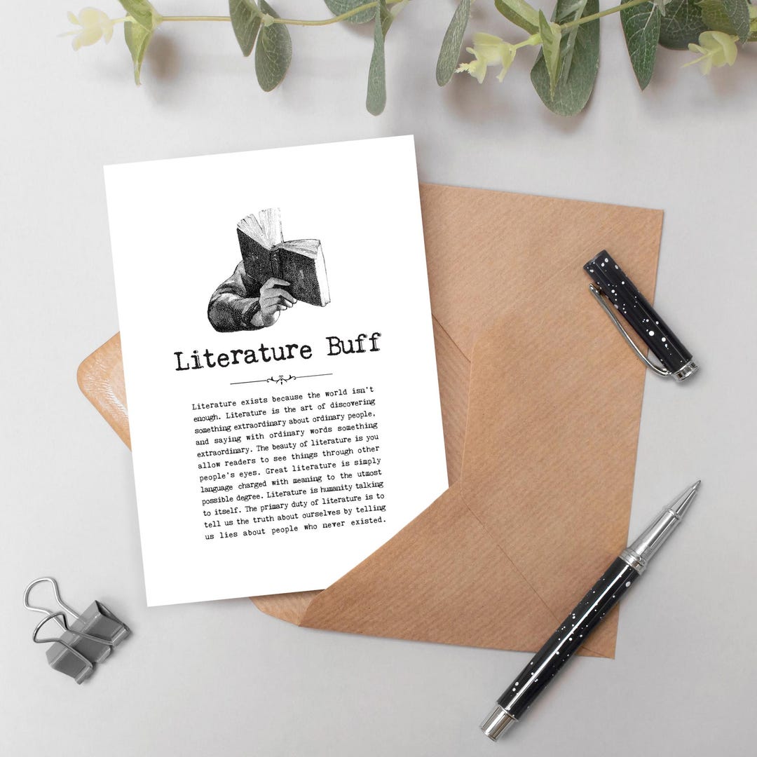 Literature Card for Book Lovers GC008-1 - Etsy