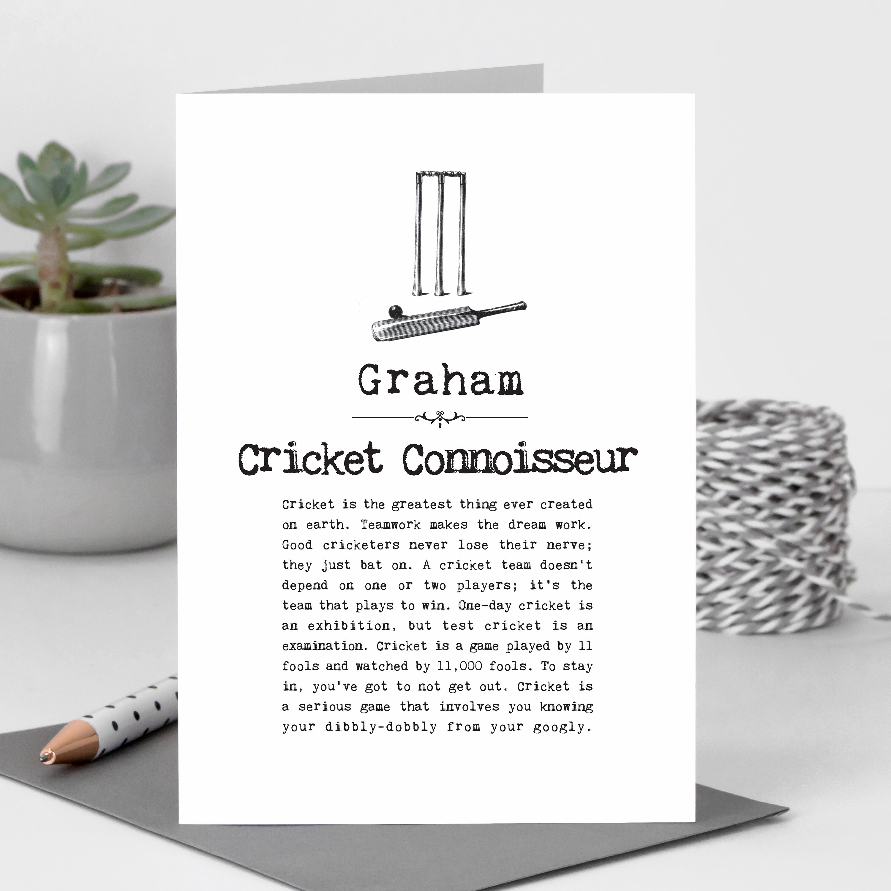 Cricket Card for Cricketers and Cricket Fans GC037-1 - Etsy UK