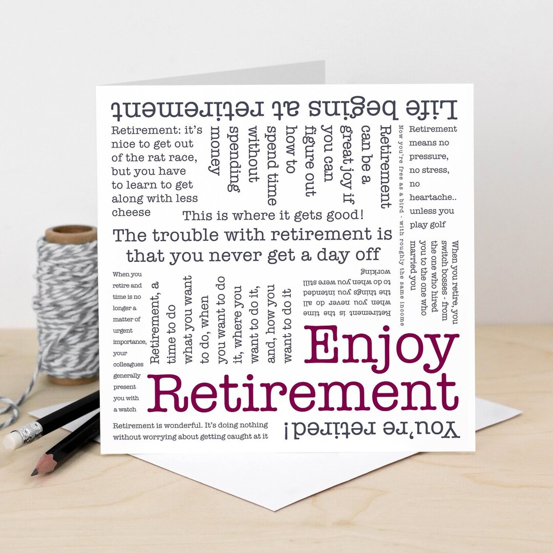 Retirement Card GC123 - Etsy