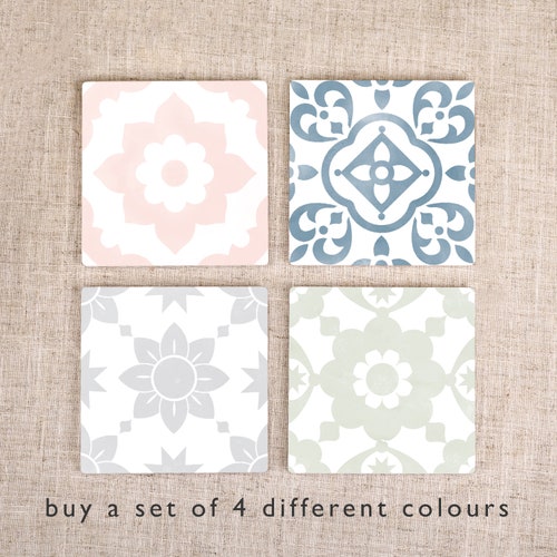 Set 4 French Shabby Chic Ceramic Tile Coasters Various Styles - Etsy UK