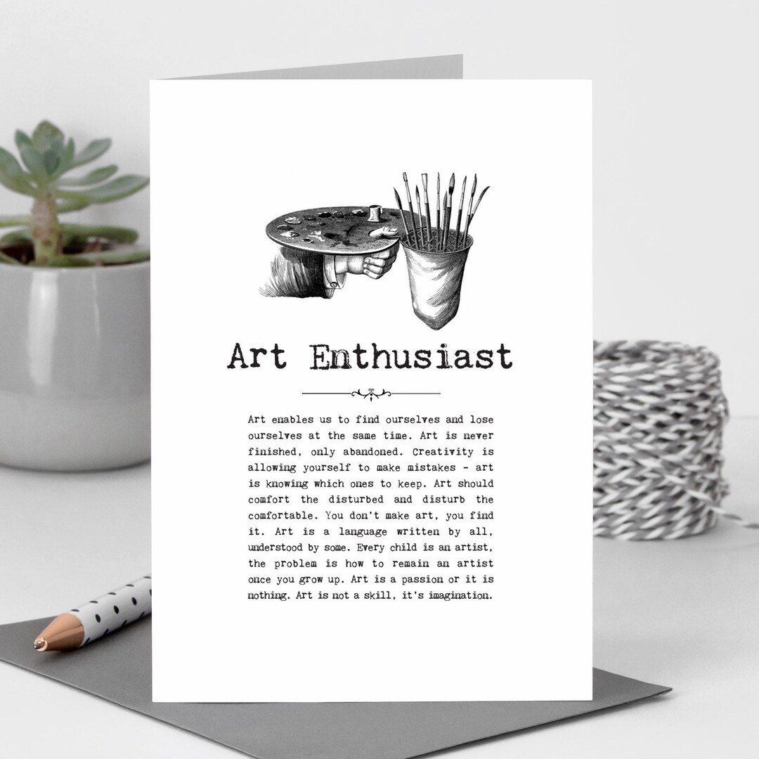 Artist Birthday Card, Art Lover Card for Artists GC029-1 - Etsy