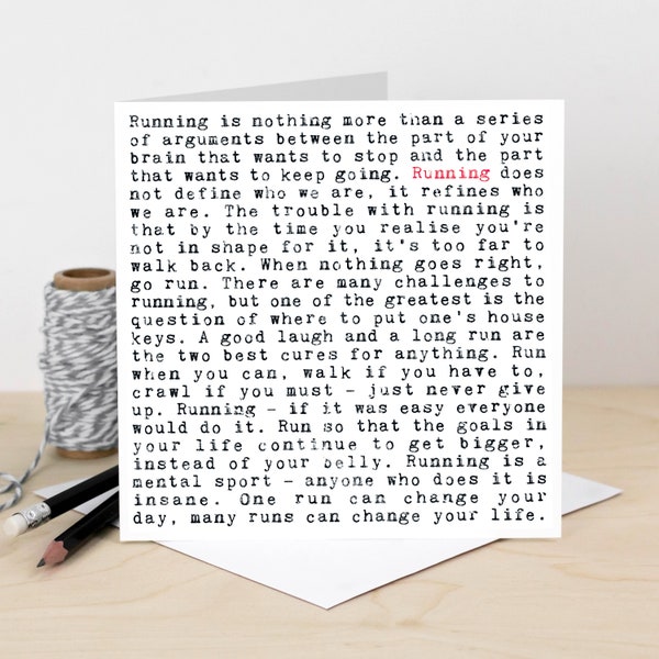 Running Card for Girl - Etsy UK