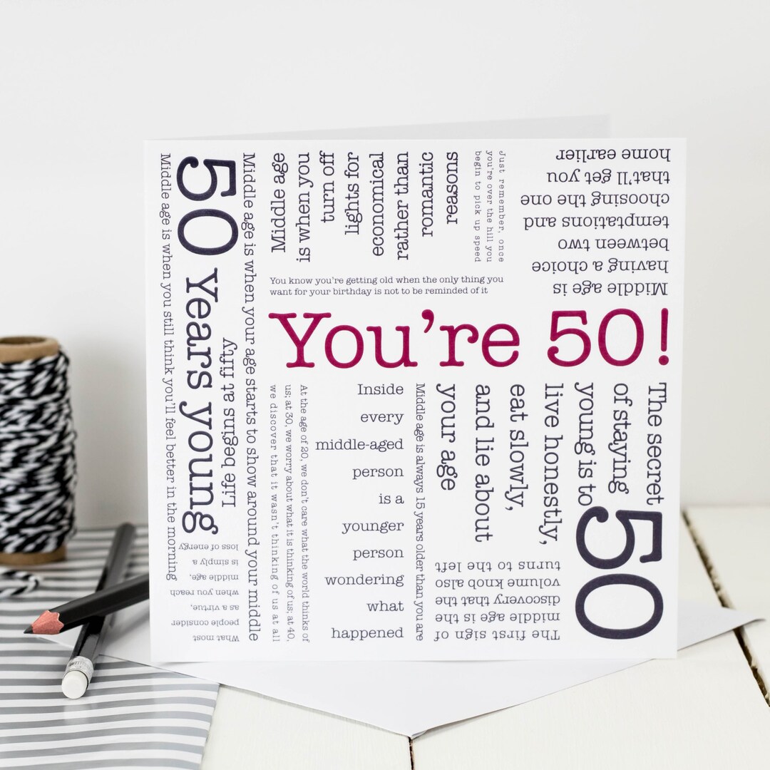 50th Birthday Card GC072 - Etsy