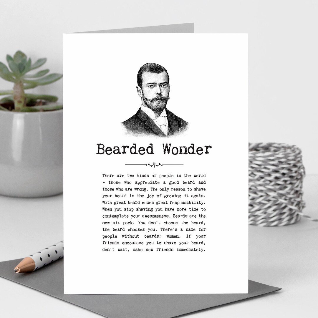 Beard Birthday Card for Him GC042-1 - Etsy