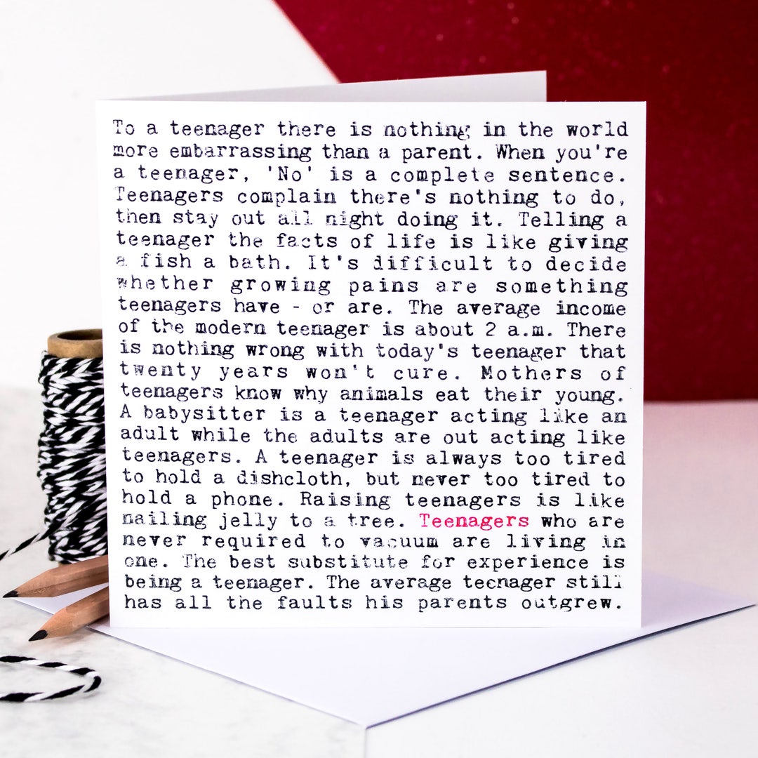 Teenager Birthday Card, Teenage Card GC568 - Etsy