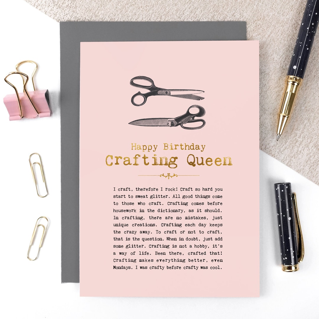 Crafting Queen Birthday Card for Her GC1419 - Etsy