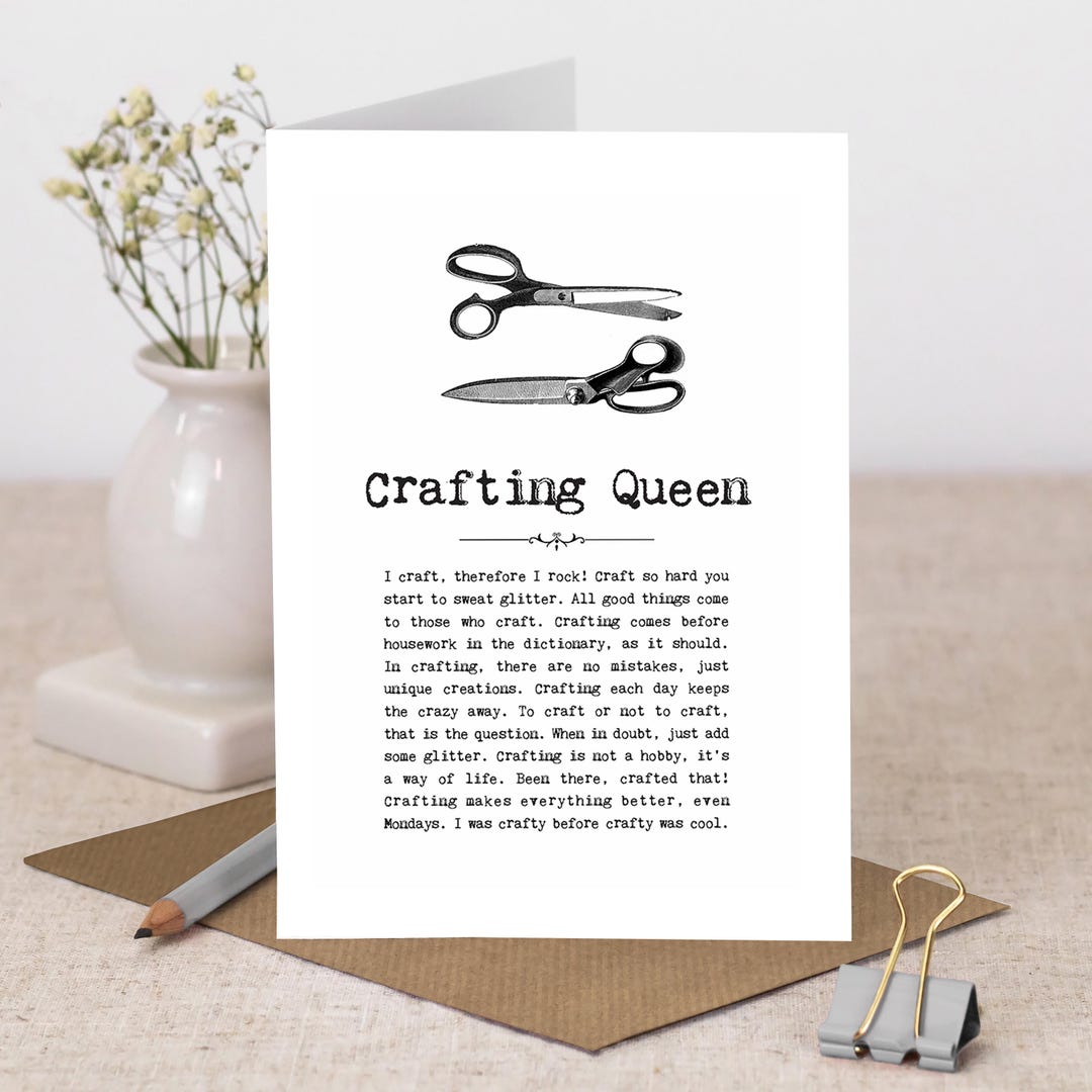 Crafter Birthday Card, Crafting Queen GC043-1 - Etsy