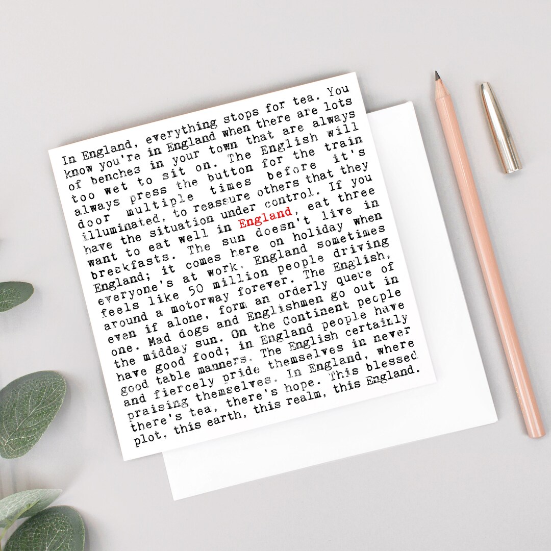 England Card, English Citizenship Card GC1633 - Etsy