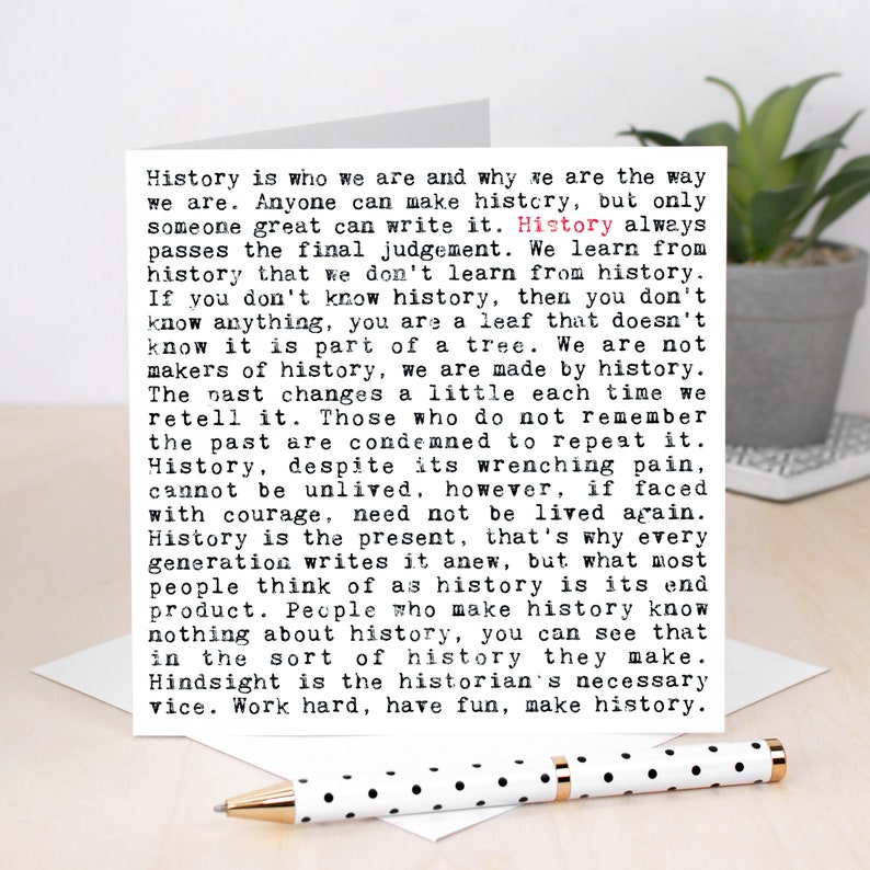 History Card for History Students History Teacher Card - Etsy UK