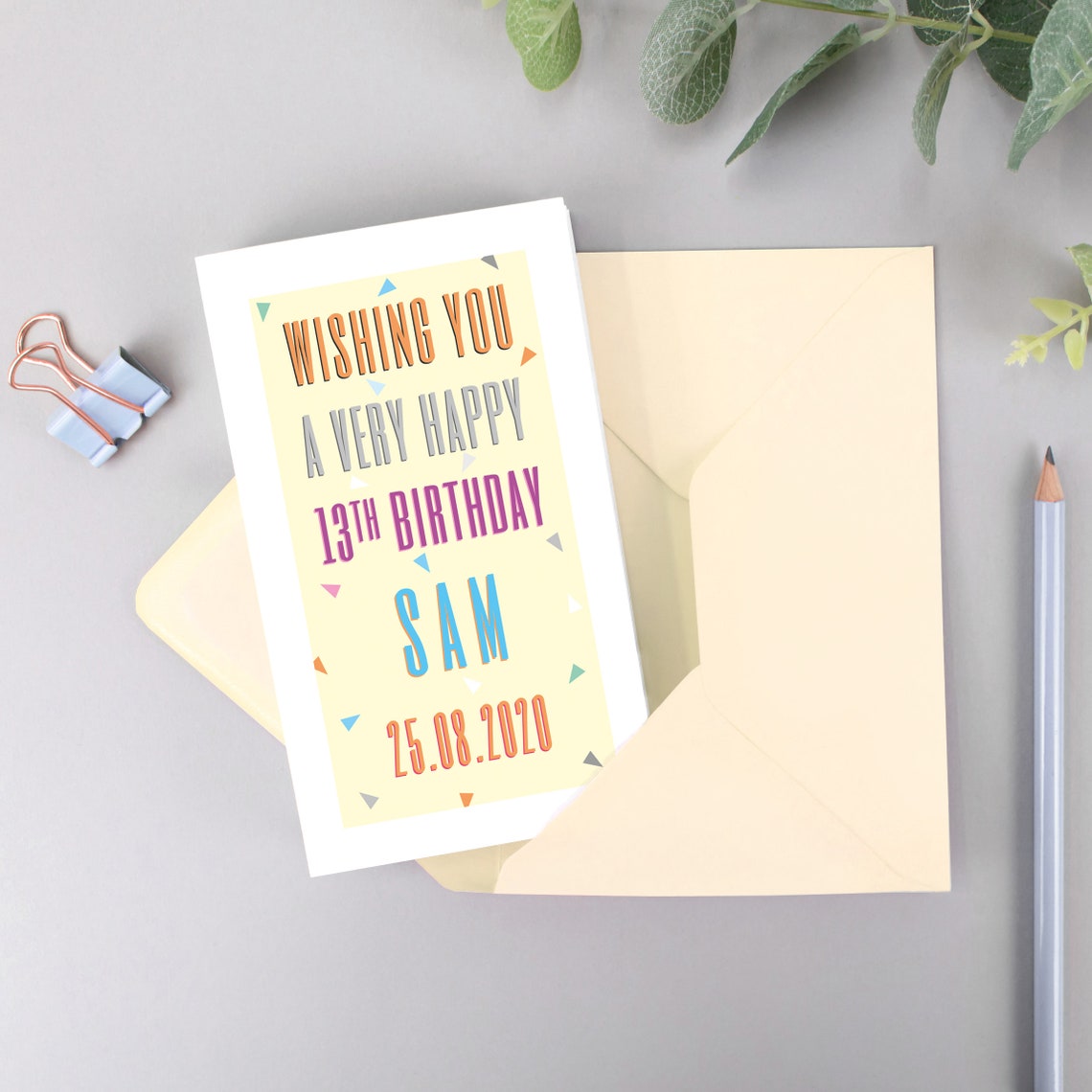 13th Birthday Card 13 Today Keepsake Banner Card CC868 - Etsy UK